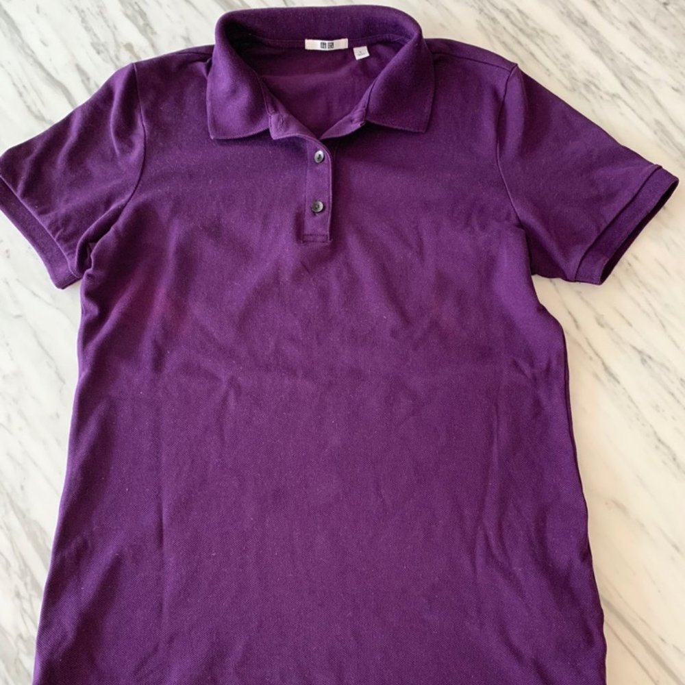 Women's Uniqlo Purple Polo Shirt - Gem
